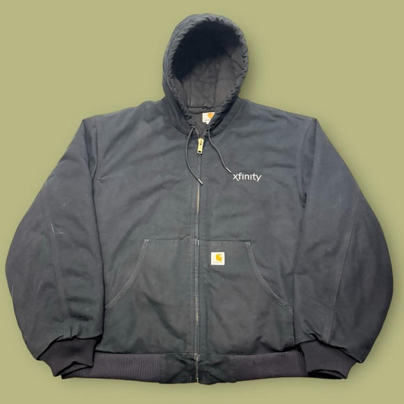 Carhartt | Jackets & Coats | Carhartt Black Jacket Xfinity Embroidered ...